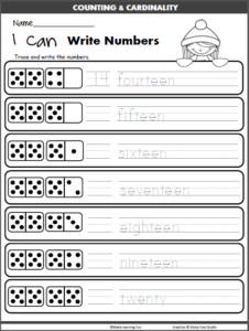 Winter Trace and Write the Number Words 7 to 13 - Made By Teachers