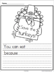 Save The Turkey Writing | Made By Teachers