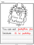 Save The Turkey Writing | Made By Teachers