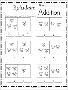 Reindeer Addition Math Worksheet - Made By Teachers