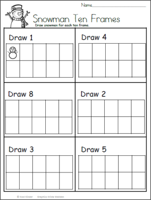 Snowmen Ten Frame Worksheet | Made By Teachers