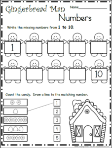 Gingerbread Man Number Practice - 1 to 10 - Made By Teachers