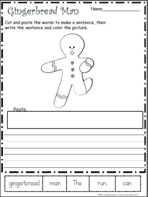 Gingerbread Man Mixed Up Sentence Worksheet - Made By Teachers