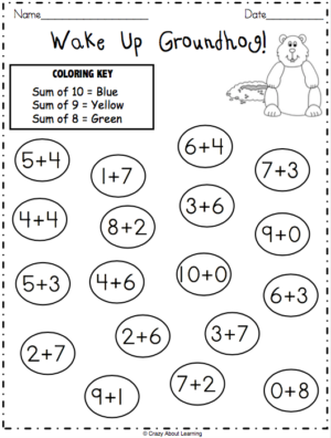 Groundhog Day Color by Addition | Made By Teachers