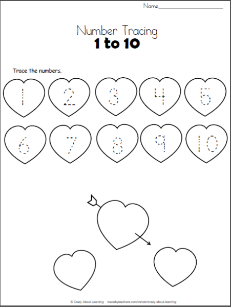 Valentine's Day Numbers Bonds 1-10 - Made By Teachers