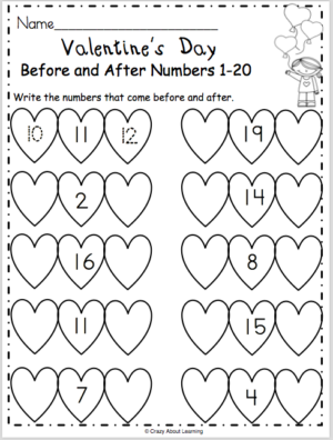 Valentine Hearts Math Worksheet - Trace Numbers to 20 - Made By Teachers