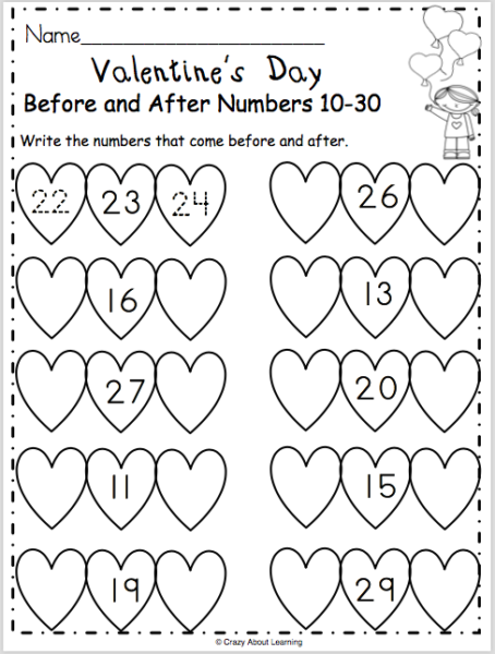 Valentine's Day Math Worksheet for Numbers | Made By Teachers