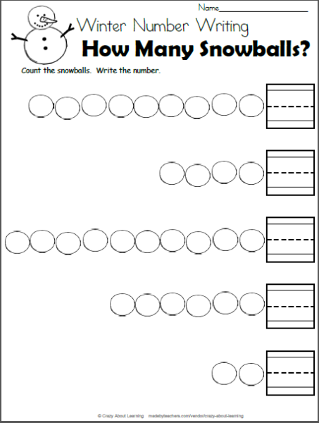 Free How Many Snowballs? Mixed Up Numbers - Made By Teachers