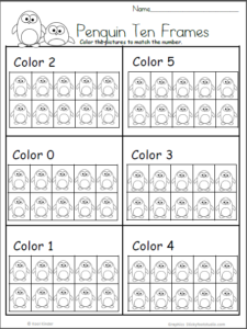 Penguin Ten Frame Counting Worksheet | Made By Teachers