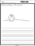 Penguin Writing Page with Picture Prompt | Made By Teachers