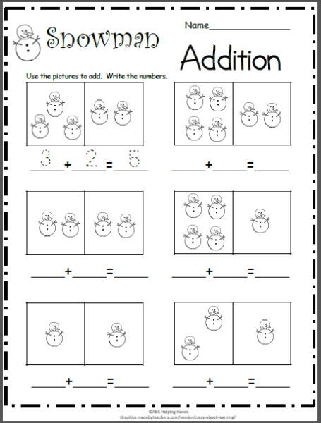 Snowman Addition | Made By Teachers