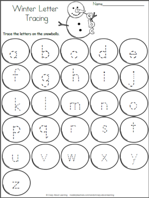 Snowball Lowercase Letter Tracing - Made By Teachers