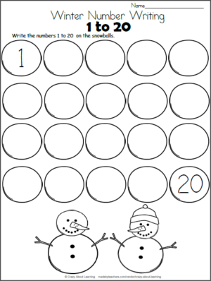 Snowman Math - Write the Numbers to 10 | Made By Teachers