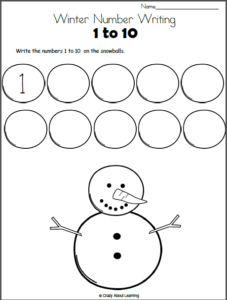 Snowball Math - Trace Numbers to 20 - Made By Teachers