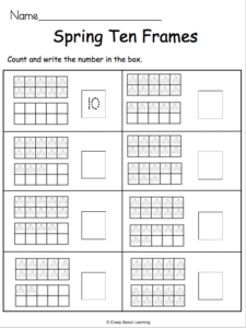 Free Math Worksheet Ten Frames Spring - Made By Teachers