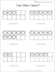 How Many Hearts - Ten Frame | Made By Teachers