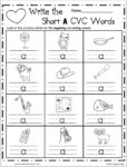 Short A CVC Words Writing Worksheet | Made By Teachers