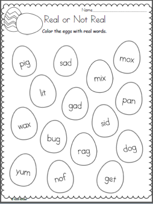 Easter Worksheet - Color the Real Words | Made By Teachers