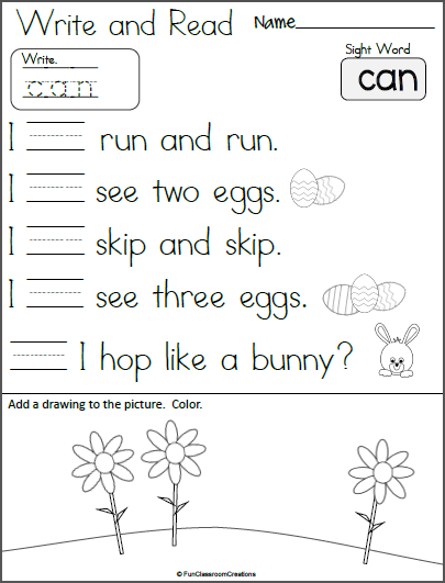 Write And Read Sight Word Can Made By Teachers