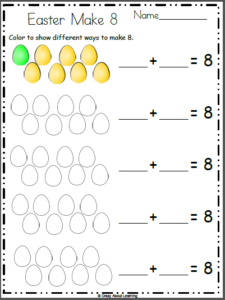 Free Math Worksheet - Color to Make 8 | Made By Teachers