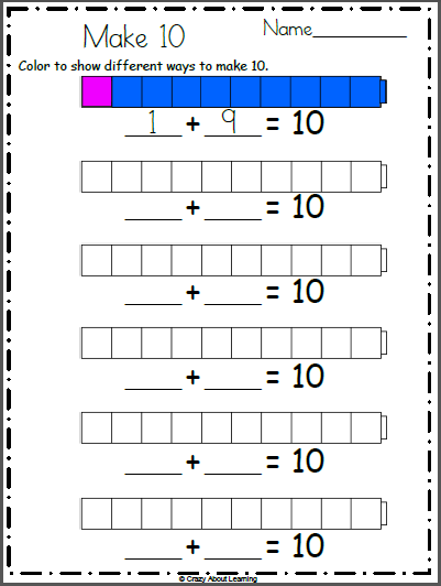 Free Make 10 By Coloring Math Worksheet Made By Teachers