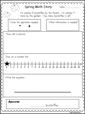 Free Spring Addition using Base 10 Blocks - Made By Teachers