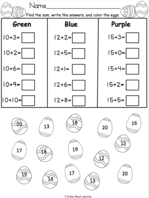 Free Easter Addition Worksheet | Made By Teachers