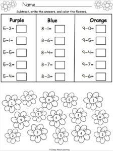 Spring Math Subtraction Worksheet - Made By Teachers