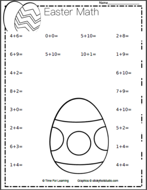 Free Easter Math Addition Worksheet | Made By Teachers