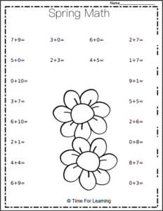 Free Spring Math Addition Worksheet - Made By Teachers