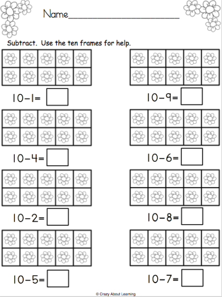 Free Ten Frame Subtraction - Made By Teachers
