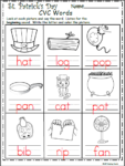 St. Patrick's Day CVC Words Worksheet for Kindergarten | Made By Teachers