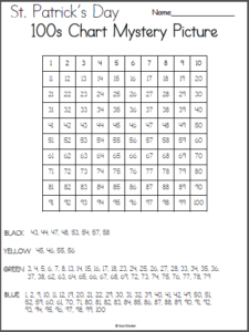 Free St. Patrick's Day Mystery Picture 100s Chart | Made By Teachers