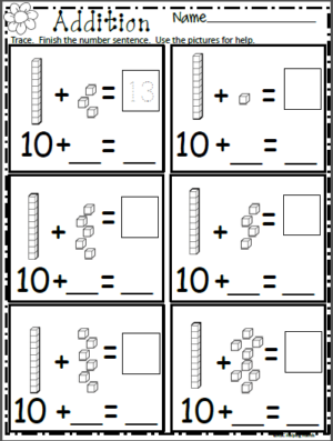 Free Spring Addition using Base 10 Blocks | Made By Teachers