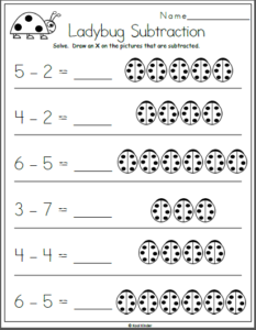 Free Spring Addition Worksheet for Kindergarten - Ladybugs - Made By ...