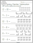 Spring Subtraction Worksheet for Kindergarten | Made By Teachers