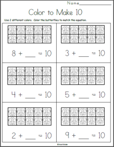 Butterfly Ten Frames - Free Math Addition for Kindergarten | Made By ...