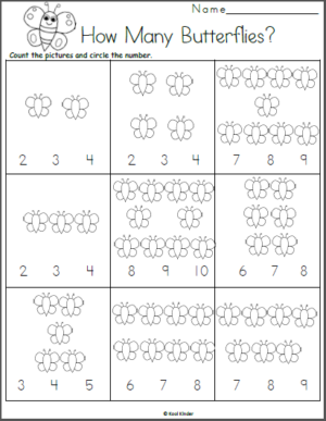 Count the Butterflies Math Worksheet | Made By Teachers