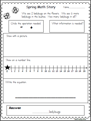 Spring Math Story For Addition - Kindergarten - Made By Teachers