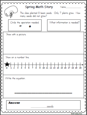 Free Spring Subtraction Math Story | Made By Teachers