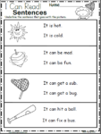 Free Kindergarten Sentence Reading Worksheets | Made By Teachers
