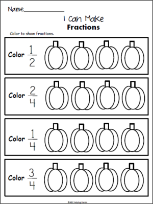 October Worksheet for Fall Fractions - Made By Teachers