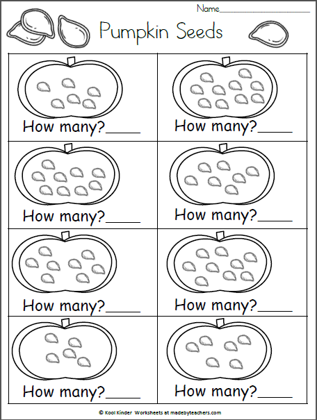 Counting Using Pumpkin Seeds Kindergarten Create WebQuest