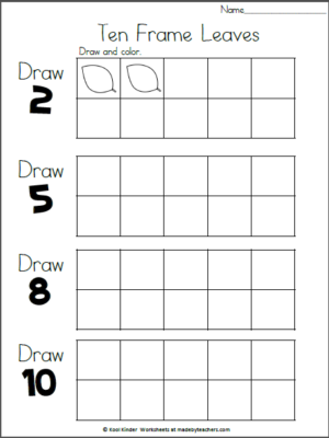 Ten Frame Leaves Worksheet - Made By Teachers