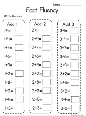 Fact Fluency 1 to 3 | Made By Teachers