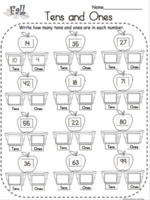 Fall Tens and Ones Math Free Worksheet - Made By Teachers