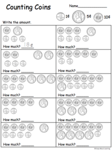 Free Counting Money Pennies, Nickels & Dimes Worksheet - Made By Teachers