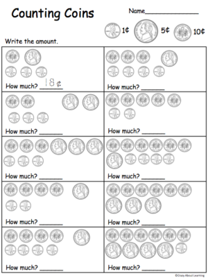 Free Counting Money Pennies, Nickels & Dimes Worksheet - Made By Teachers