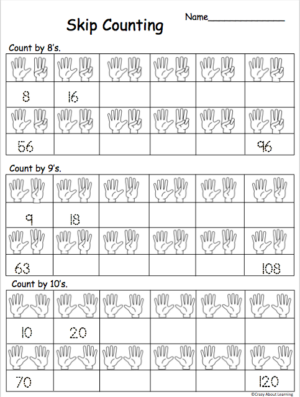 Free Skip Counting By 8s, 9s and 10s Math Worksheet - Made By Teachers