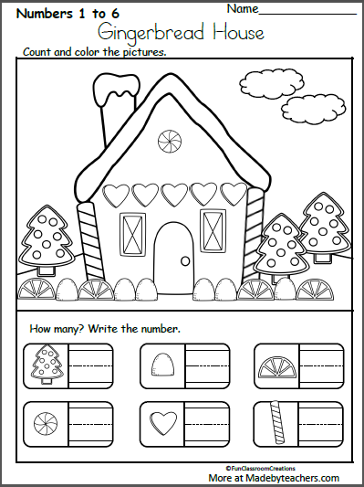 Free December Christmas Worksheets For Kindergarten Writing Numbers 